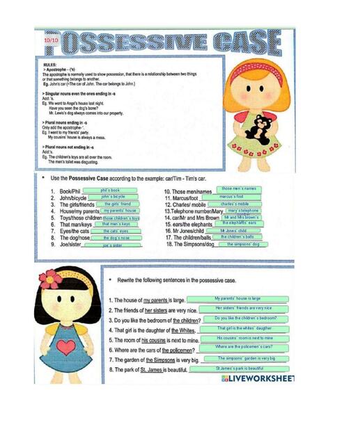 Activity Possessive case | Nicol Solano Linares | uDocz