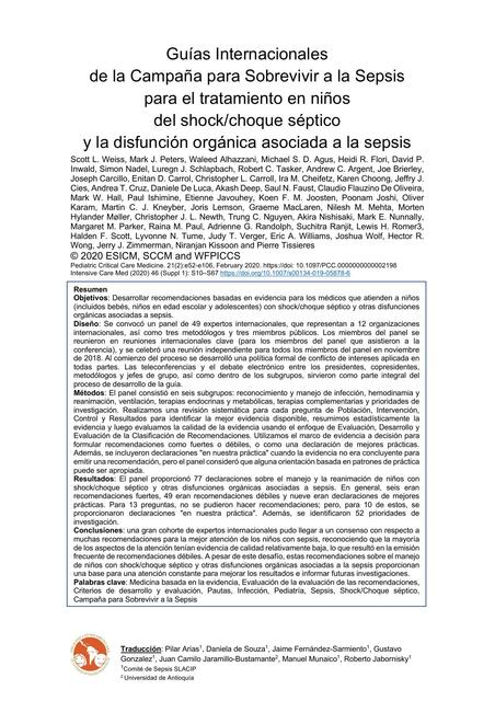 Guias del Manejo del Paciente Pediatrico Séptico | Serifo | uDocz