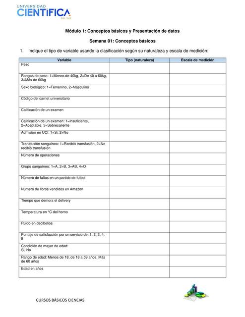 PRACTICA DE LA SEMANA 1 CONCEPTOS BASICOS | Ana | uDocz