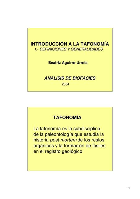 introducción a la tafonomía | Ana | uDocz