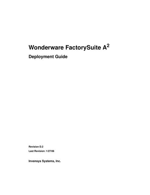 Wonderware FactorySuite A2 Deployment Guide EMERSON EDUARDO RODRIGUES ...