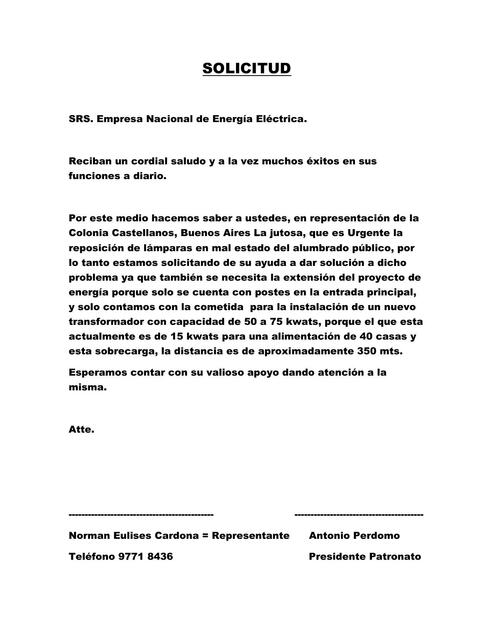 SOLICITUD a la ENNE | Susan | uDocz