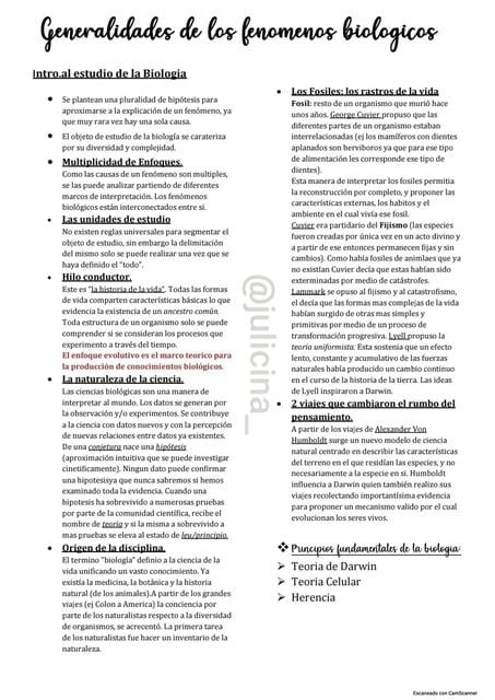 GENERALIDADES DE LOS FENOMENOS BIOLOGICOS (Biologia Celular CBC ...