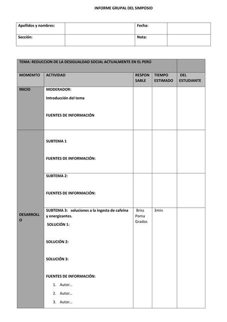 INFORME GRUPAL DEL SIMPOSIO1 | Scoth | uDocz