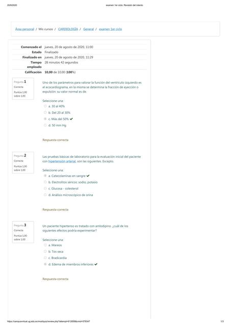 EXAMEN CARDIOLOGIA | Doctor_teco | uDocz