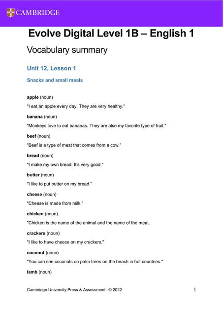 Unit 12 E1 Vocabulary | Jose | uDocz