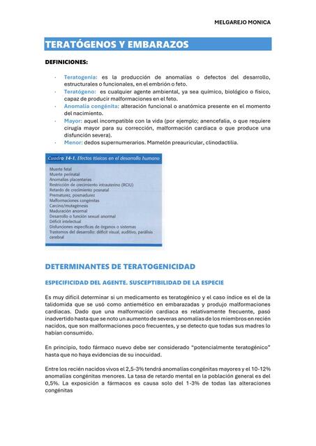 TERATÓGENOS Y EMBARAZOS | uDocz TERATÓGENOS Y EMBARAZOS | uDocz