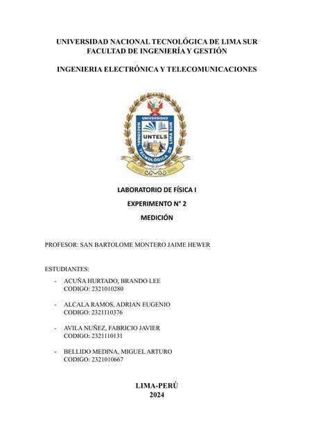 Informe De Laboratorio Fisica 1 Fabricio Udocz