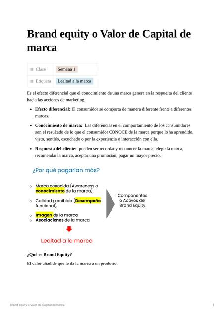 Brand equity o Valor de Capital de marca | Luciana Cancino | uDocz