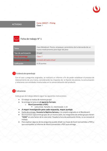 Ficha de Trabajo Caso Metabical 2 | Sergio | uDocz