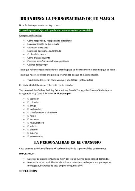 Semana 9 Branding Personalidad de tu marca | Melani Maricielo | uDocz