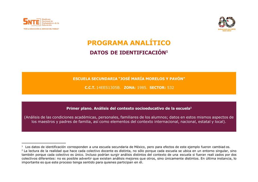 Ejemplo Programa Analitico con plano didactico Sec | Ibeth | uDocz