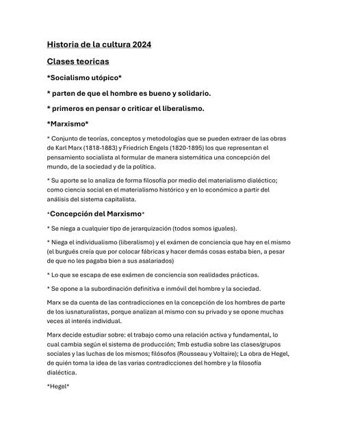 historia de la cultura clases teoricas aldana | Carol | uDocz