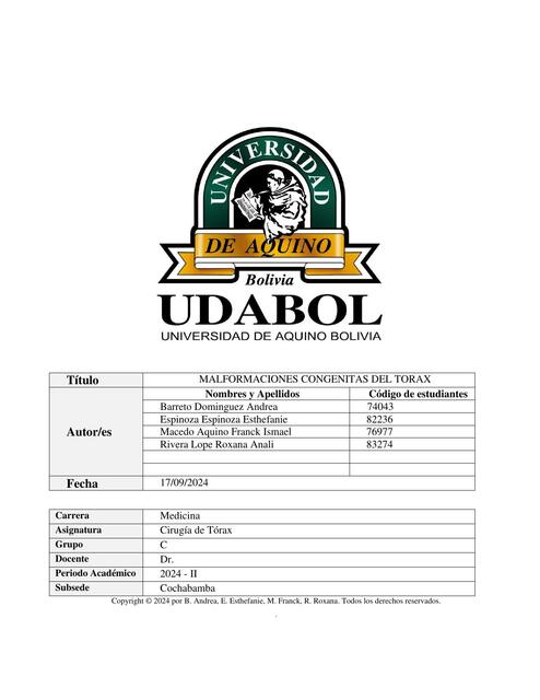 Malformaciones Cx de torax1 | ANDREA | uDocz