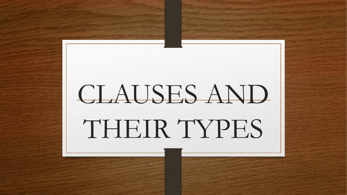 14 Clauses and their types | bubu | uDocz
