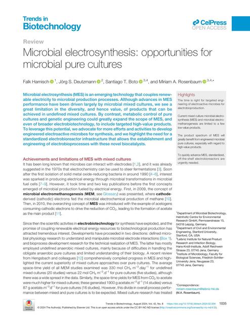 Microbial electrosynthesis opportunities for micr | Jose | uDocz