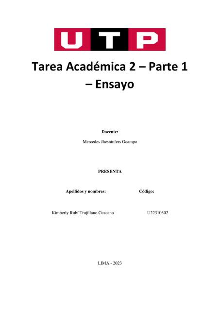 TA2 PARTE 1 ENSAYO | Kimberly Rubi Trujillano Cuzcano | uDocz