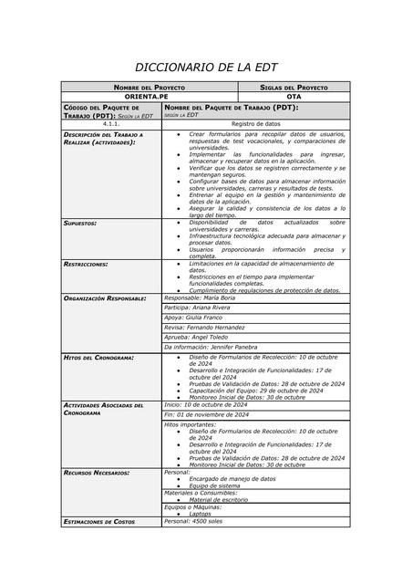 05 DICCIONARIO DE LA EDT docx | MRKDII | uDocz