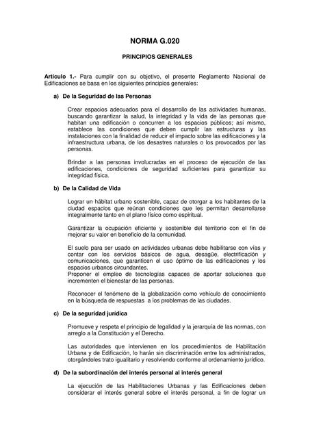 NORMA G 020 EDIFICACIONES | Kat | uDocz
