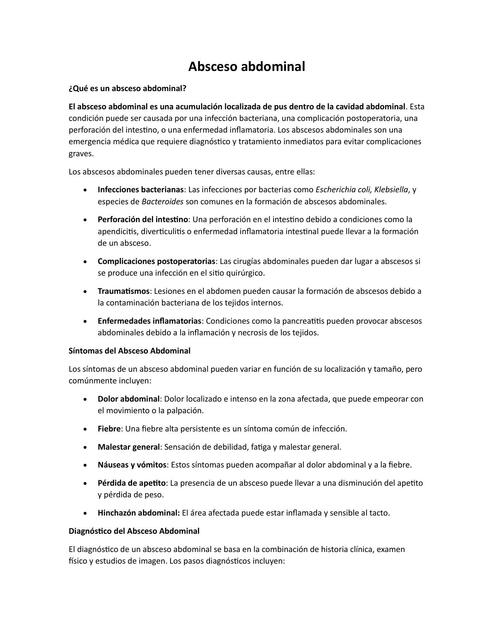 Absceso abdominal | Fernanda Medina Orta | uDocz