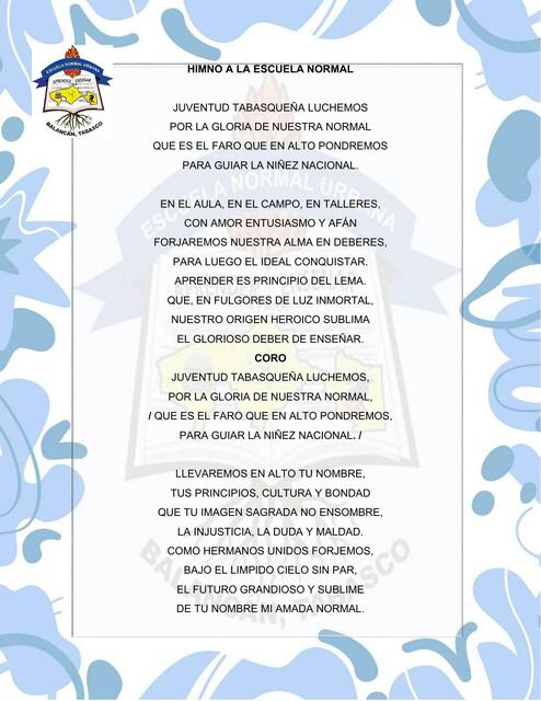 HIMNO A LA ESCUELA NORMAL | Carlos Daniel | uDocz