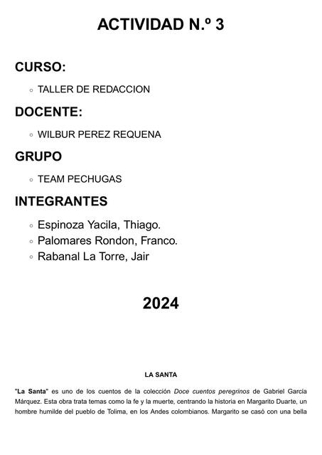 LA SANTA | Jair Alexander | uDocz