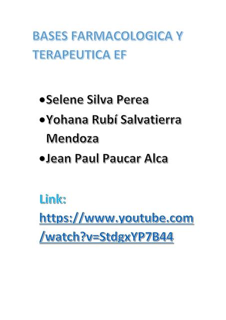 BASES FARMACOLOGICA Y TERAPEUTICA EF | LUNA | uDocz