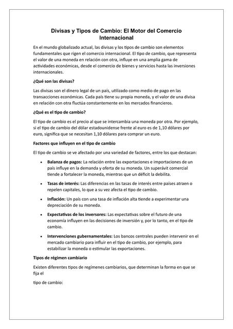 Divisas y Tipos de Cambio | Maria | uDocz