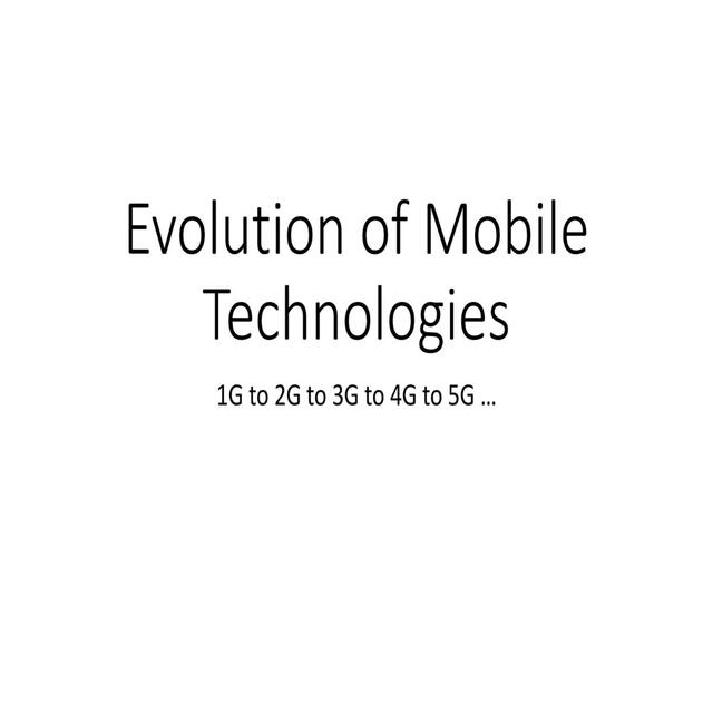 Evolution of mobile technologies | Israel Zamora | uDocz