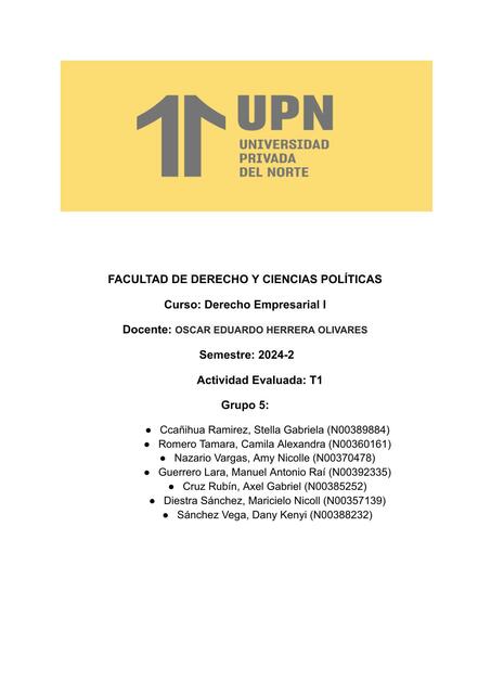 INFORME Grupo 5 D EMPRESARIAL I | Gabriela | uDocz