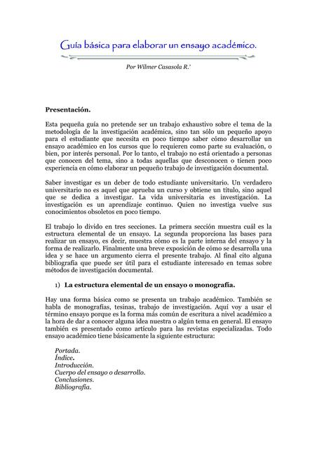 Guia para Ensayos académicos | Sunmi Gómez | uDocz