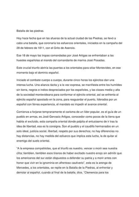 Batalla de las Piedras | Agustín Méndez | uDocz