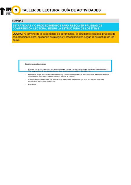 SEM 9 Guía de actividades de lectura | Ana Lucía | uDocz