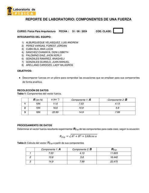 REPORTE LAB FISIARQ S03 GRUPO 02 ANA LUCIA CUBA IS | Ana Lucía | uDocz