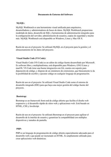 Documento de Entorno del Software williams | william | uDocz