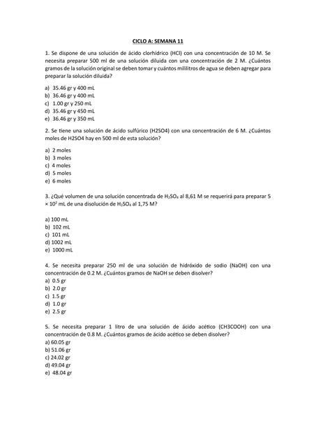 Estudiantes EJERCICIOS PARA PRACTICA SEMANA 11 CIC | Tiroxina Med | uDocz