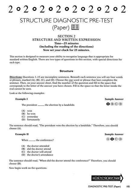 Structure and written pre test Pre Test | Yoselin | uDocz