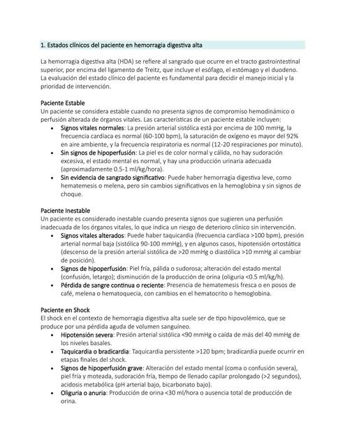Hemorragia de vías digestivas altas | carolina barraza | uDocz