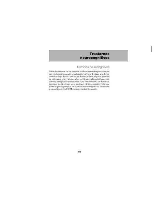DSM 5 Trastornos Neurocognitivos | Naomy Suárez | uDocz