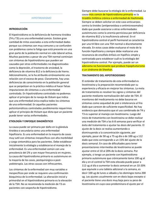 Hipotiroidismo | DANEY SARAI ESTRELLA | uDocz