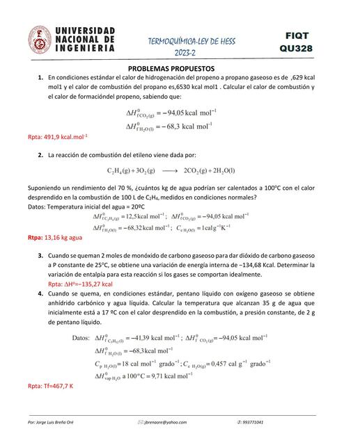 02 problemas termoquímica 23 2 | Esteban | uDocz
