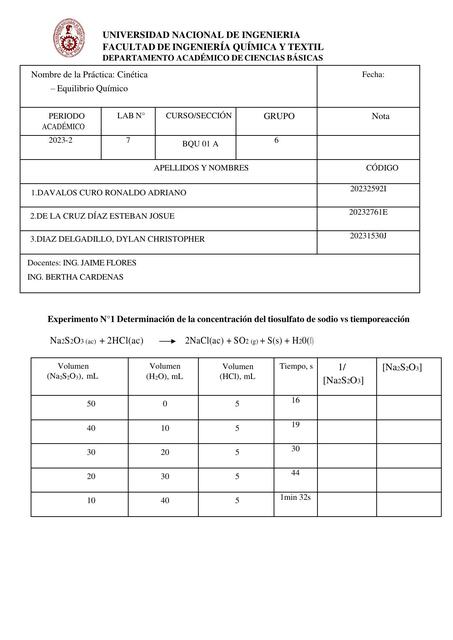 reporte 7 laboratorio cinética y EQ | Esteban | uDocz