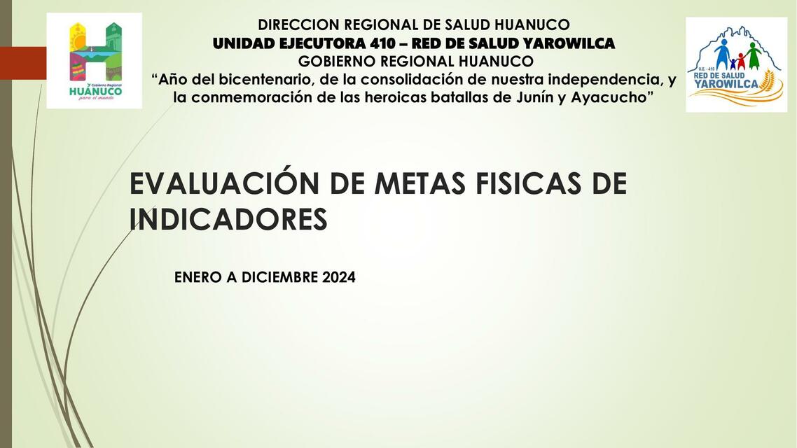 Evaluación de metas físicas de indicadores | jhakelin | uDocz
