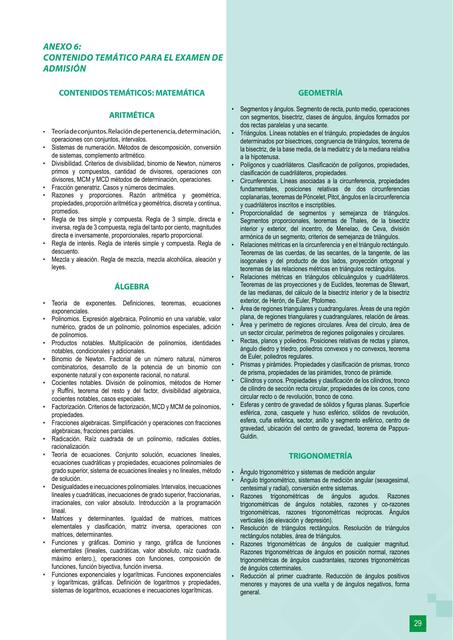 TEMARIO EXAMEN ADMISIÓN 2 | Ariana | uDocz