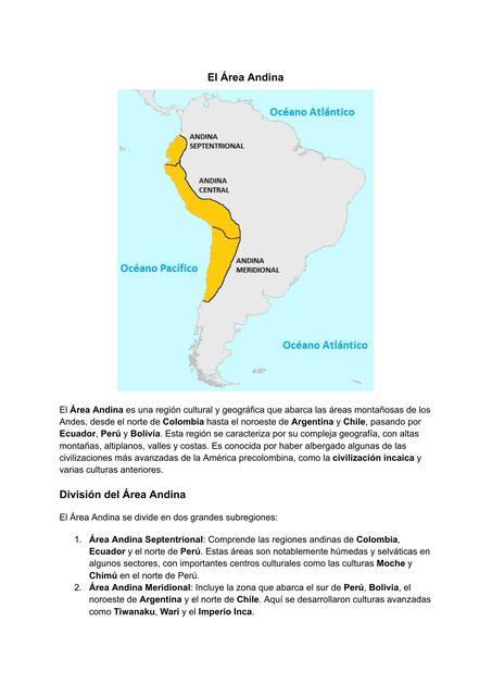 El Área Andina | Yo arqueo | uDocz