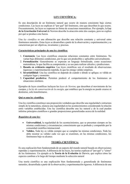 LEY CIENTÍFICA | Melanie Palomino | uDocz