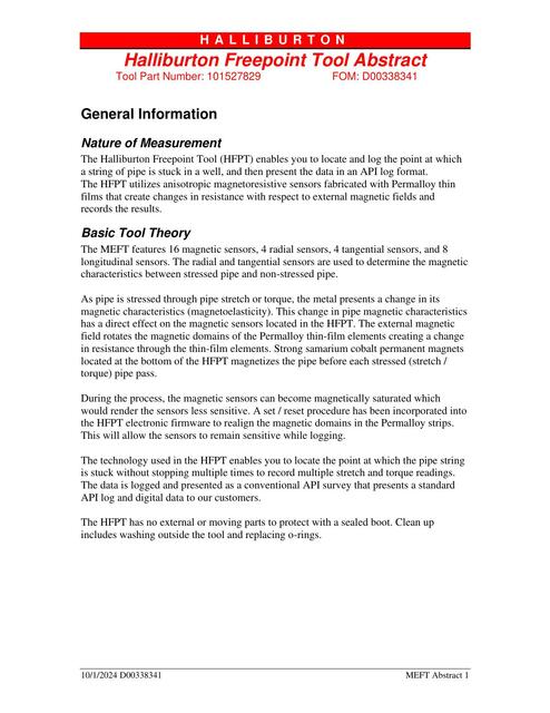 HFPT Tool Abstract QuickRef D | Gerardo Lizardo | uDocz