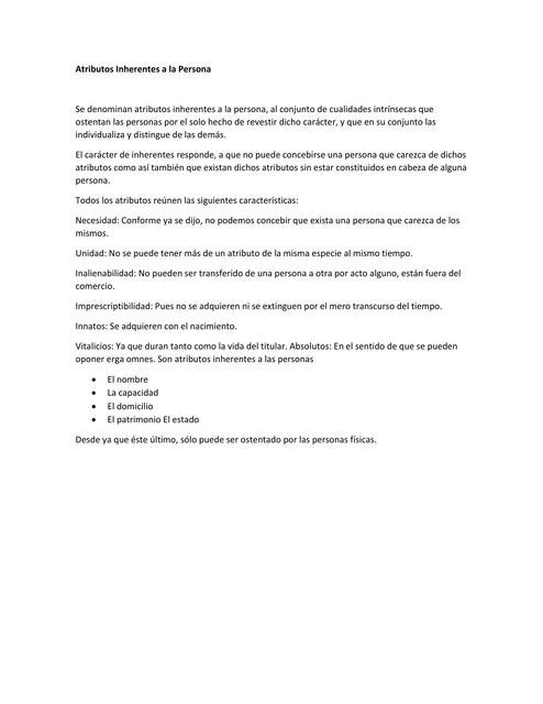 Atributos Inherentes a la Persona | Ana Gisela Mercado | uDocz