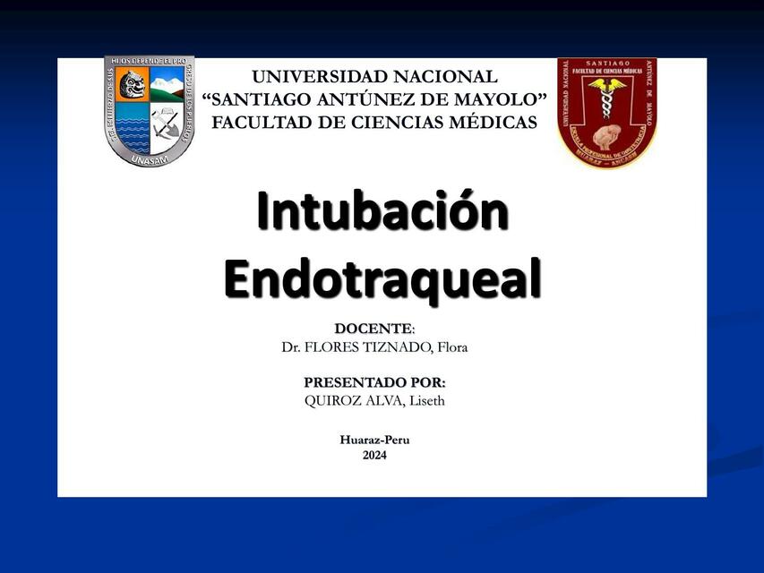 Intubacion Endotraqueal | Liseth | uDocz Intubacion Endotraqueal | Liseth | uDocz
