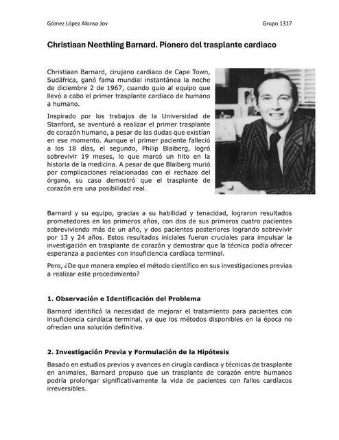Biografia Christiaan Neethling Barnard | ALONSO JOV | uDocz